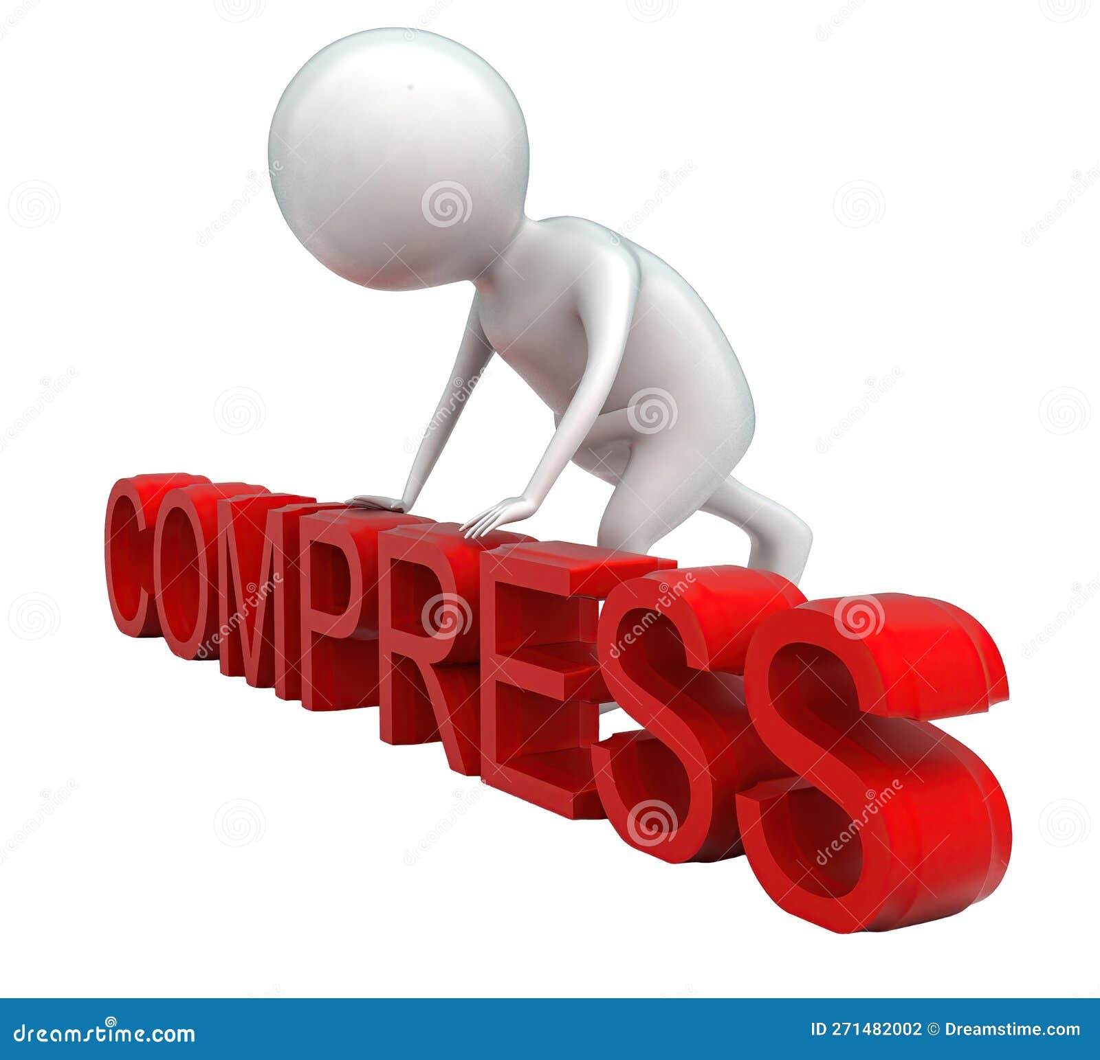 3d Man Presenting Compress Text Concept Stock Illustration ...