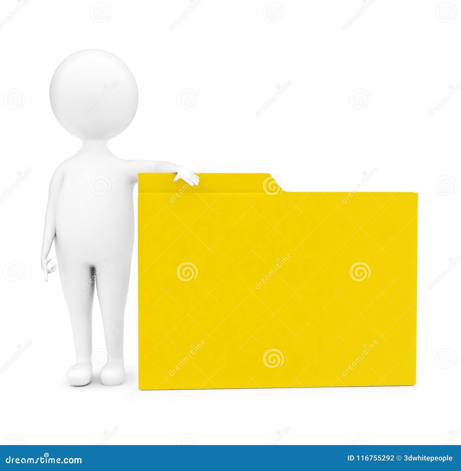3d Man Presenting a File Folder Concept Stock Illustration ...