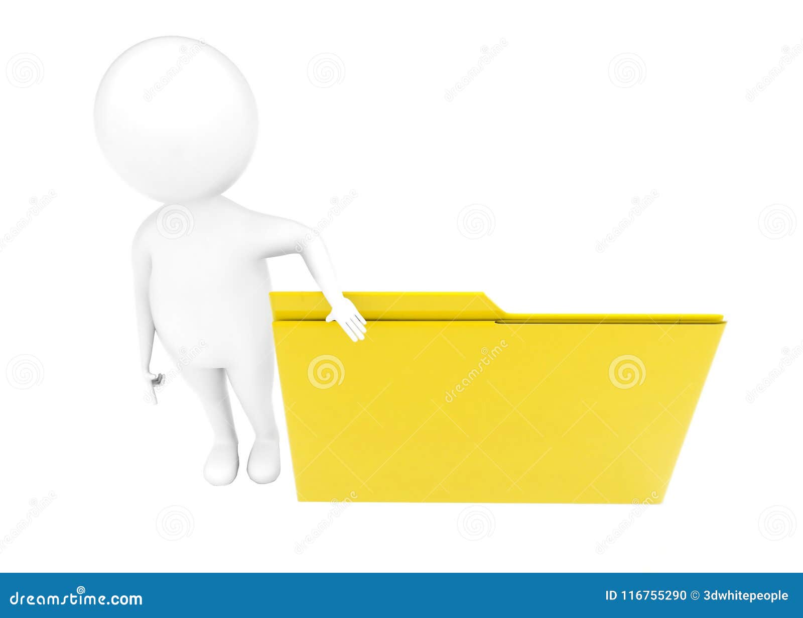 3d Man Presenting a File Folder Concept Stock Illustration ...