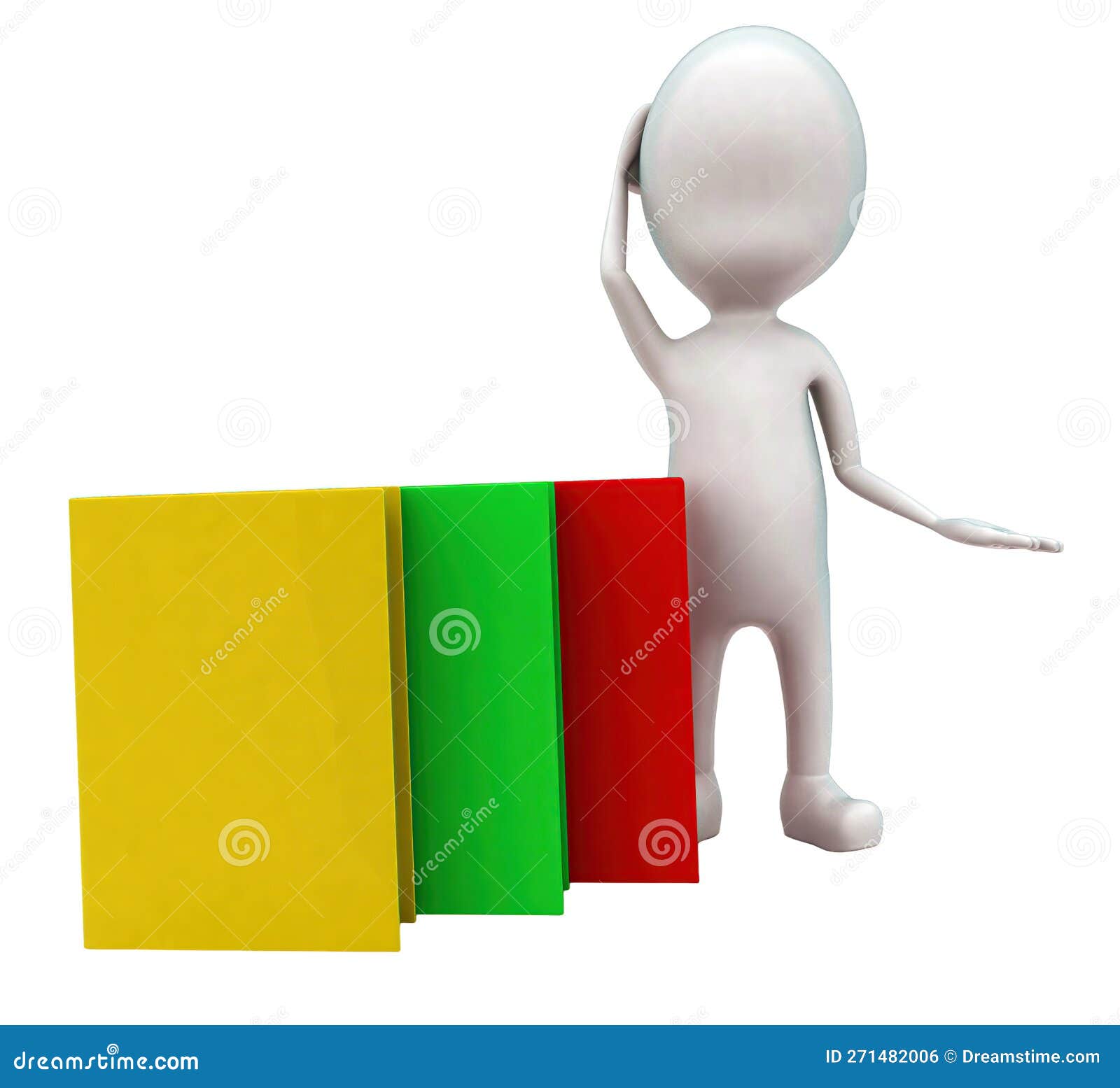 3d Man Presenting Files Concept Stock Illustration - Illustration of ...