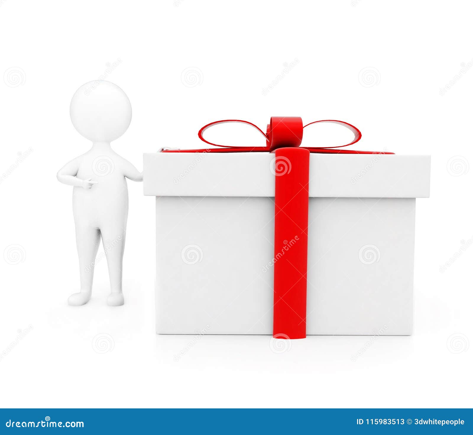 3d Man Presenting Gift Box Concept Stock Illustration - Illustration of ...