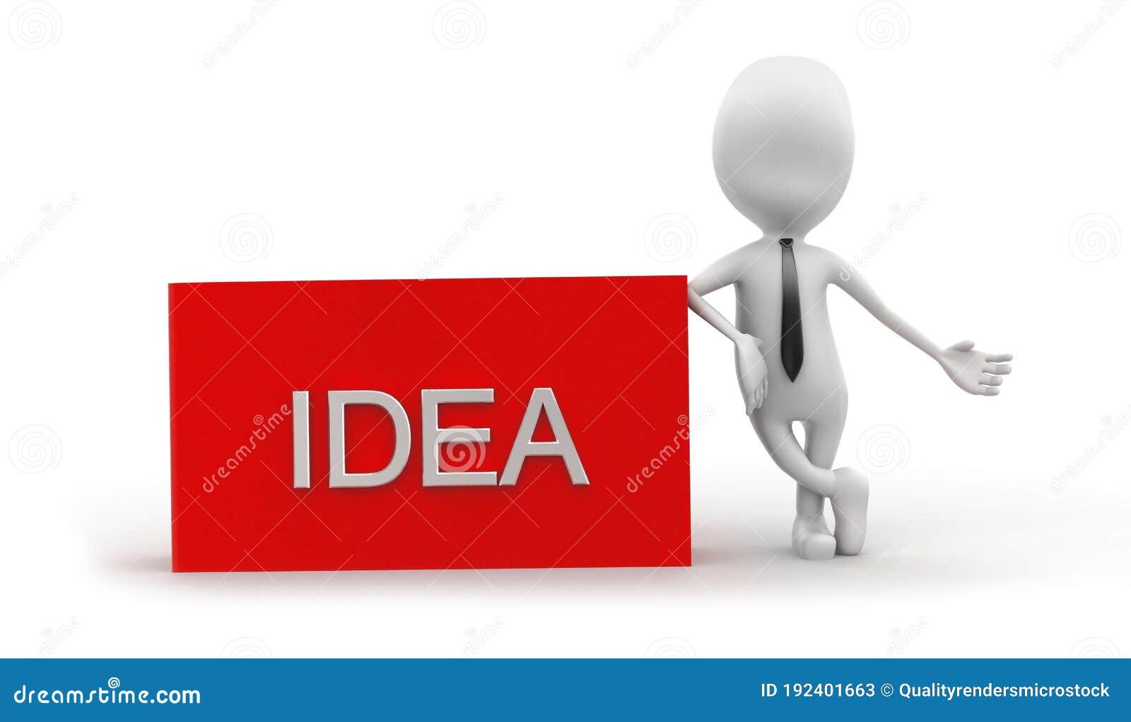 3d Man Presenting Idea Text in Rectangular Box Concept Stock ...