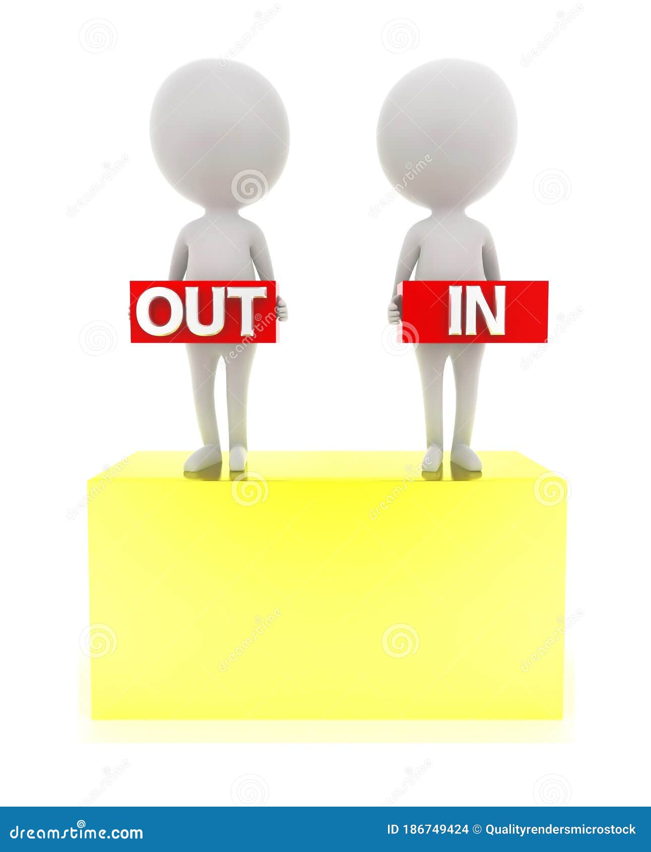 3d Man Presenting in Out Concept Stock Illustration - Illustration of ...