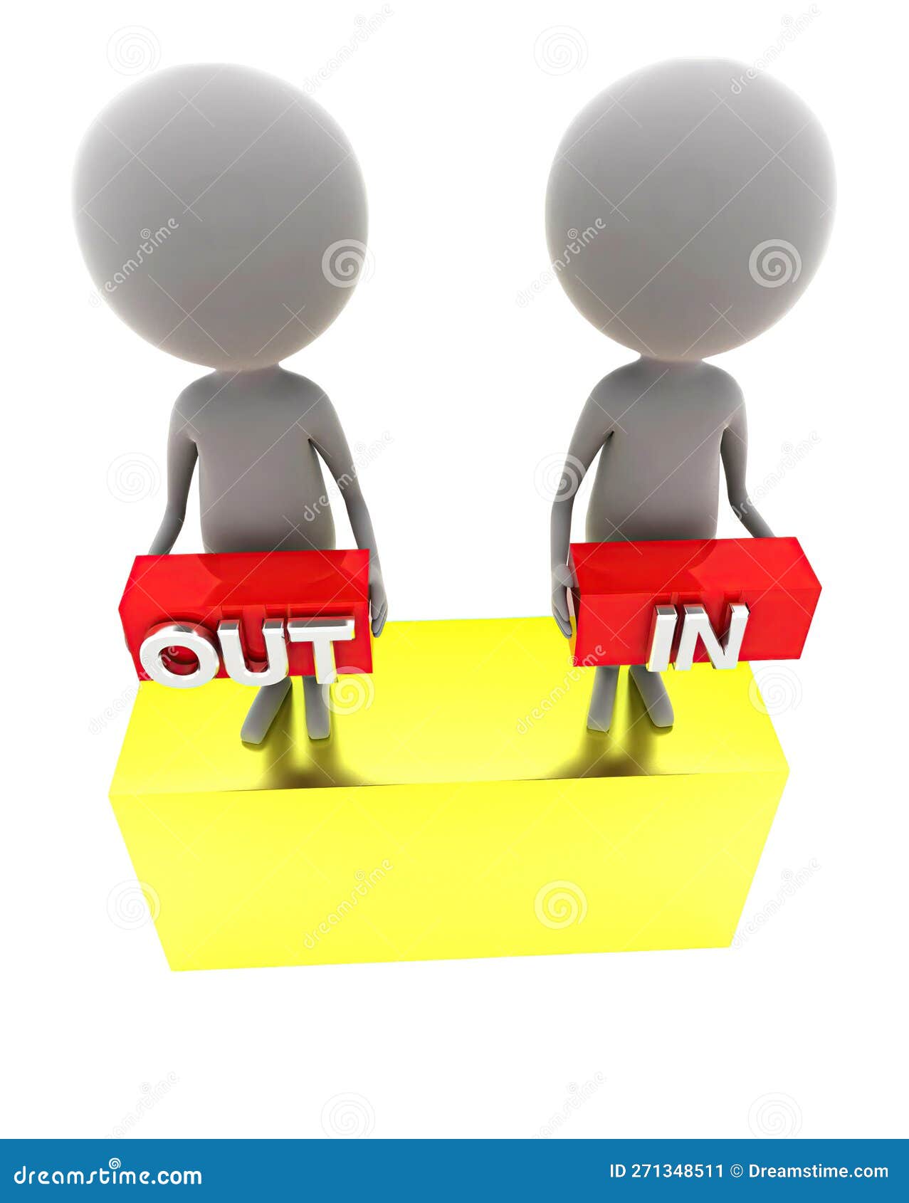 3d Man Presenting in Out Concept Stock Illustration - Illustration of ...