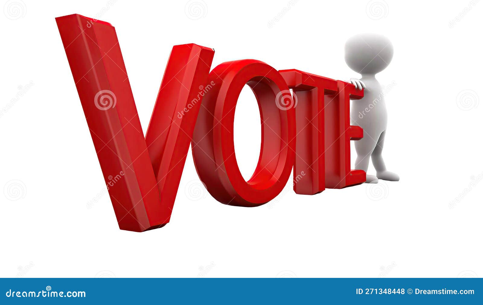 3d Man Presenting "vote" Text Concept Stock Illustration - Illustration ...