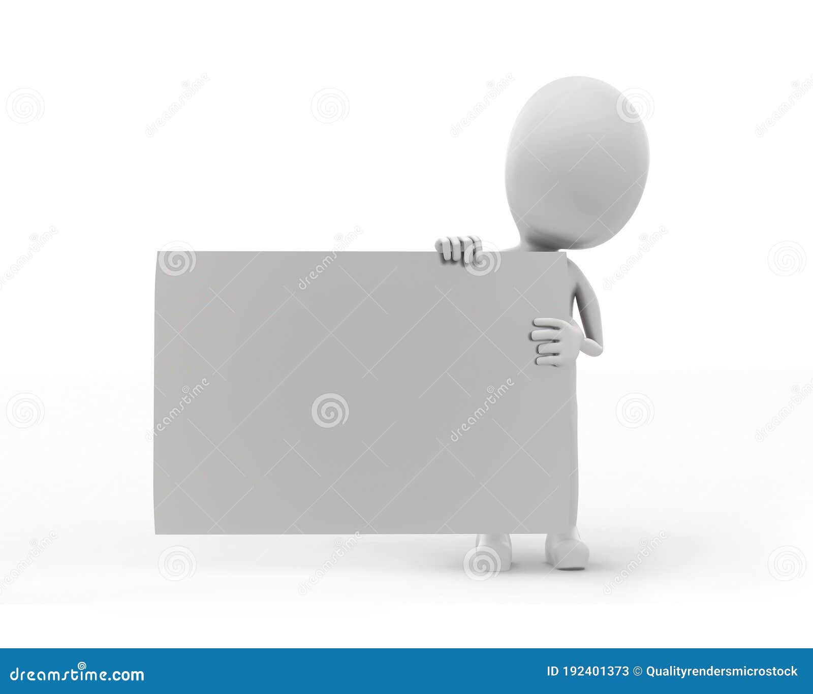 3d Man Presenting a White Board Concept Stock Illustration ...