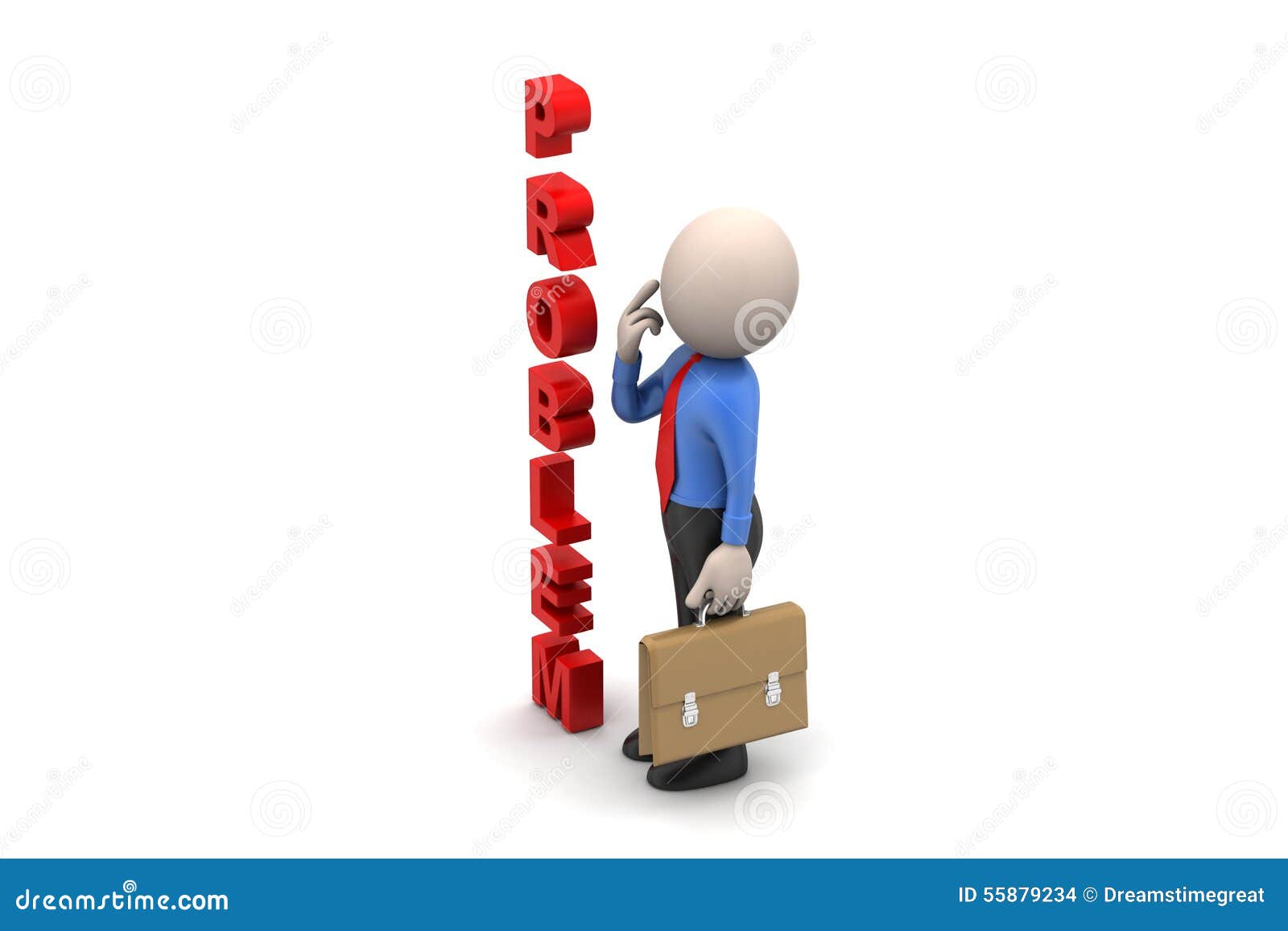 3d man with problem stock illustration. Illustration of credit - 55879234