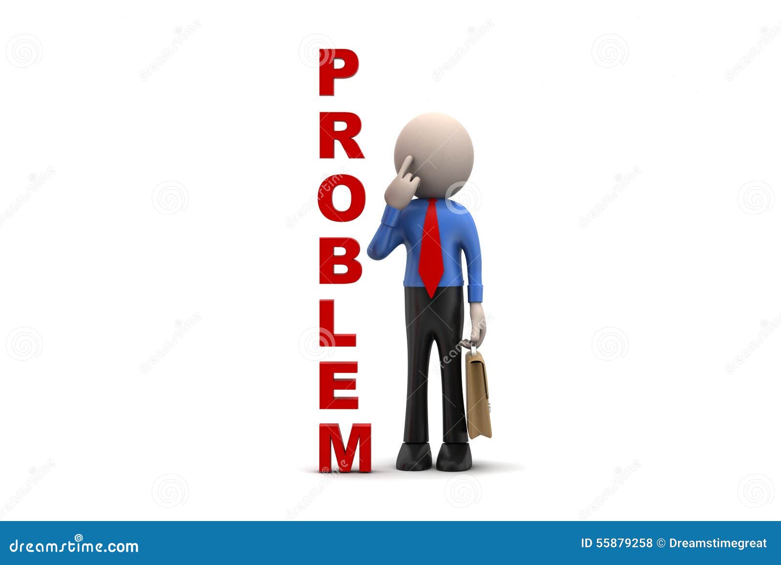 3d man with problem stock illustration. Illustration of effort - 55879258
