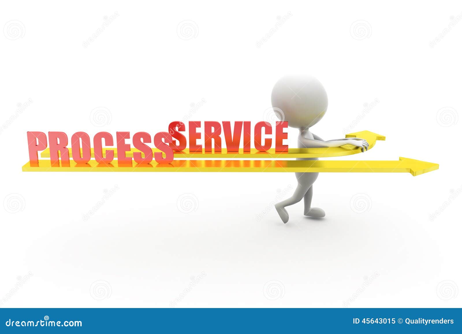 3d Man Process Service Concept Stock Illustration - Illustration of ...