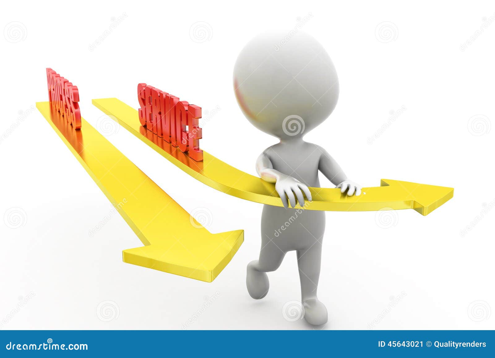 3d Man Process Service Concept Stock Illustration - Illustration of ...