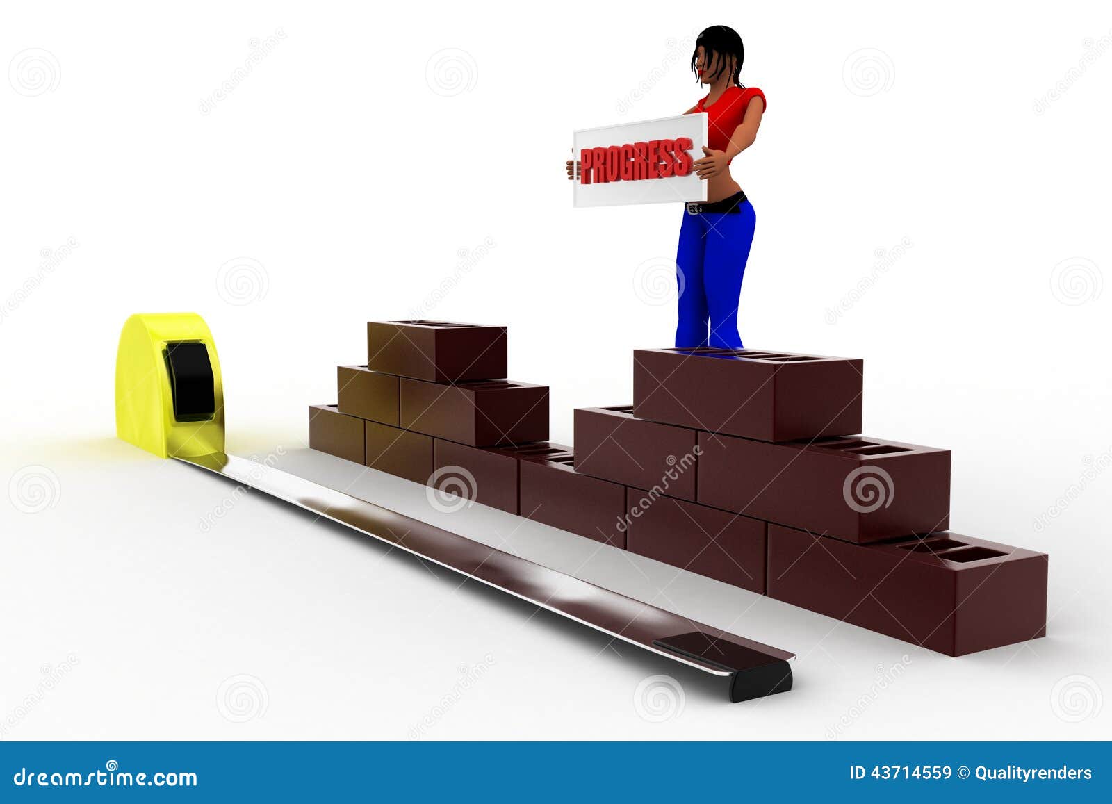 3D Man Progress Illustration Stock Illustration - Illustration of ...