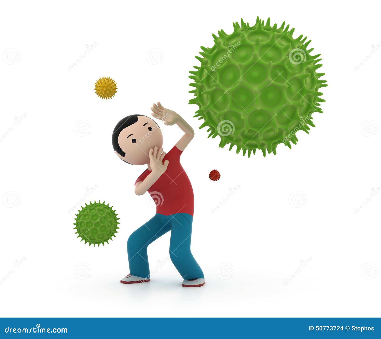 3d Man Protects Against Viruses Stock Illustration - Illustration of ...