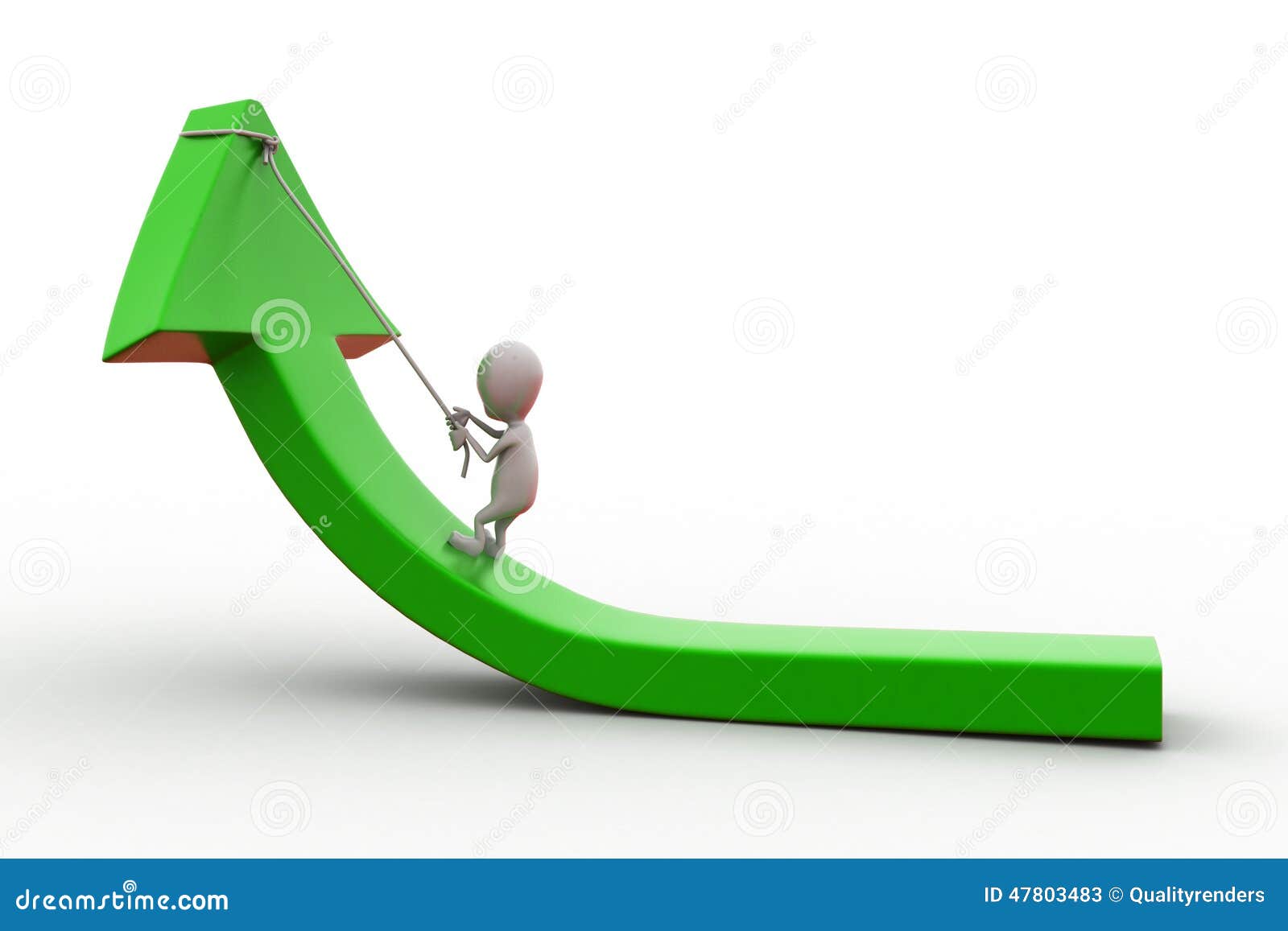 3d man pull arrow concept stock illustration. Illustration of side ...
