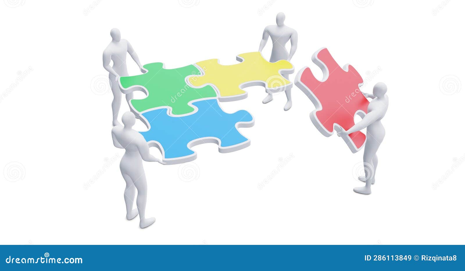 3d Man with Puzzles. 3d Businessman Teamwork Concept Stock Image ...