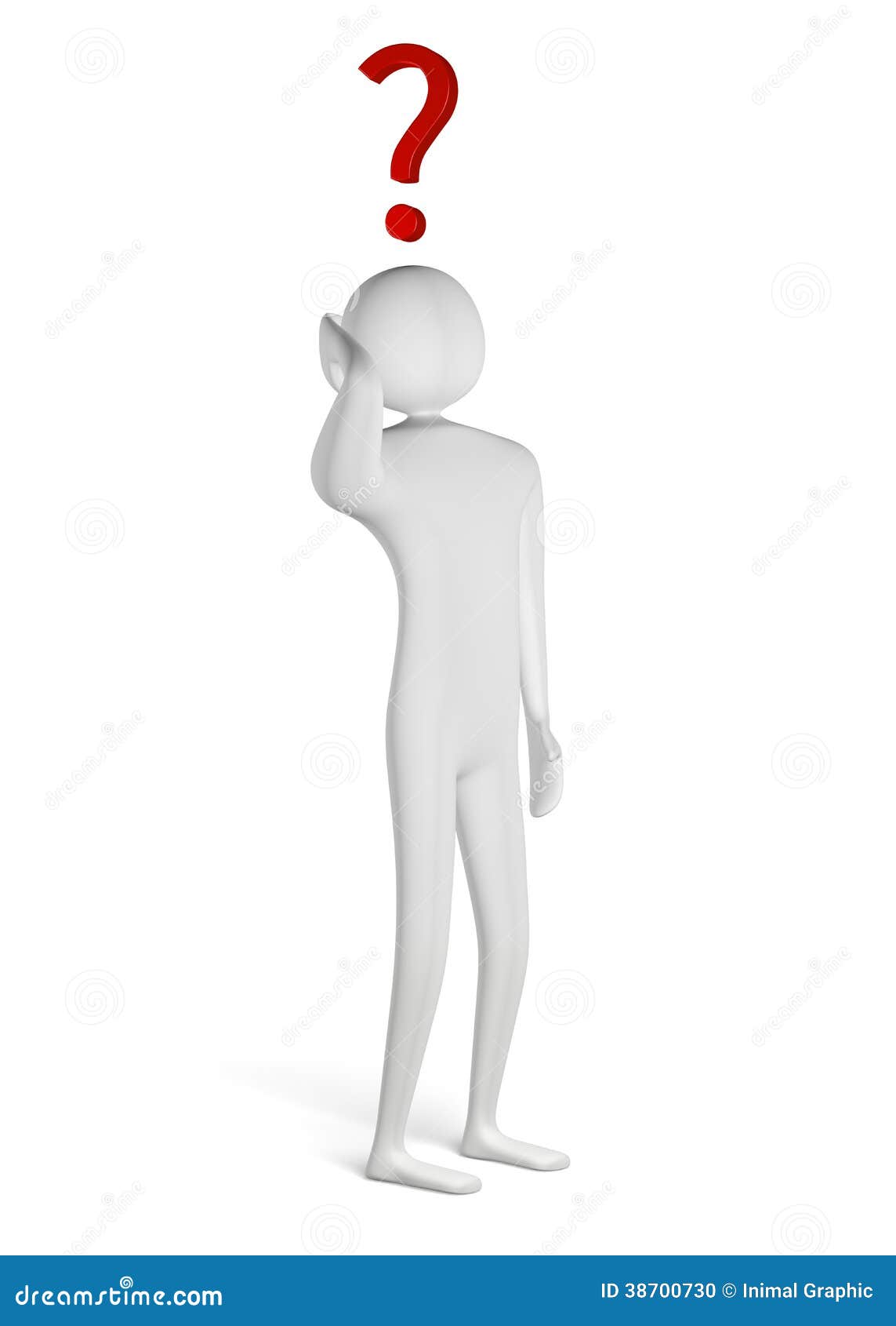 3d Man with Question Mark Above His Head Stock Illustration ...