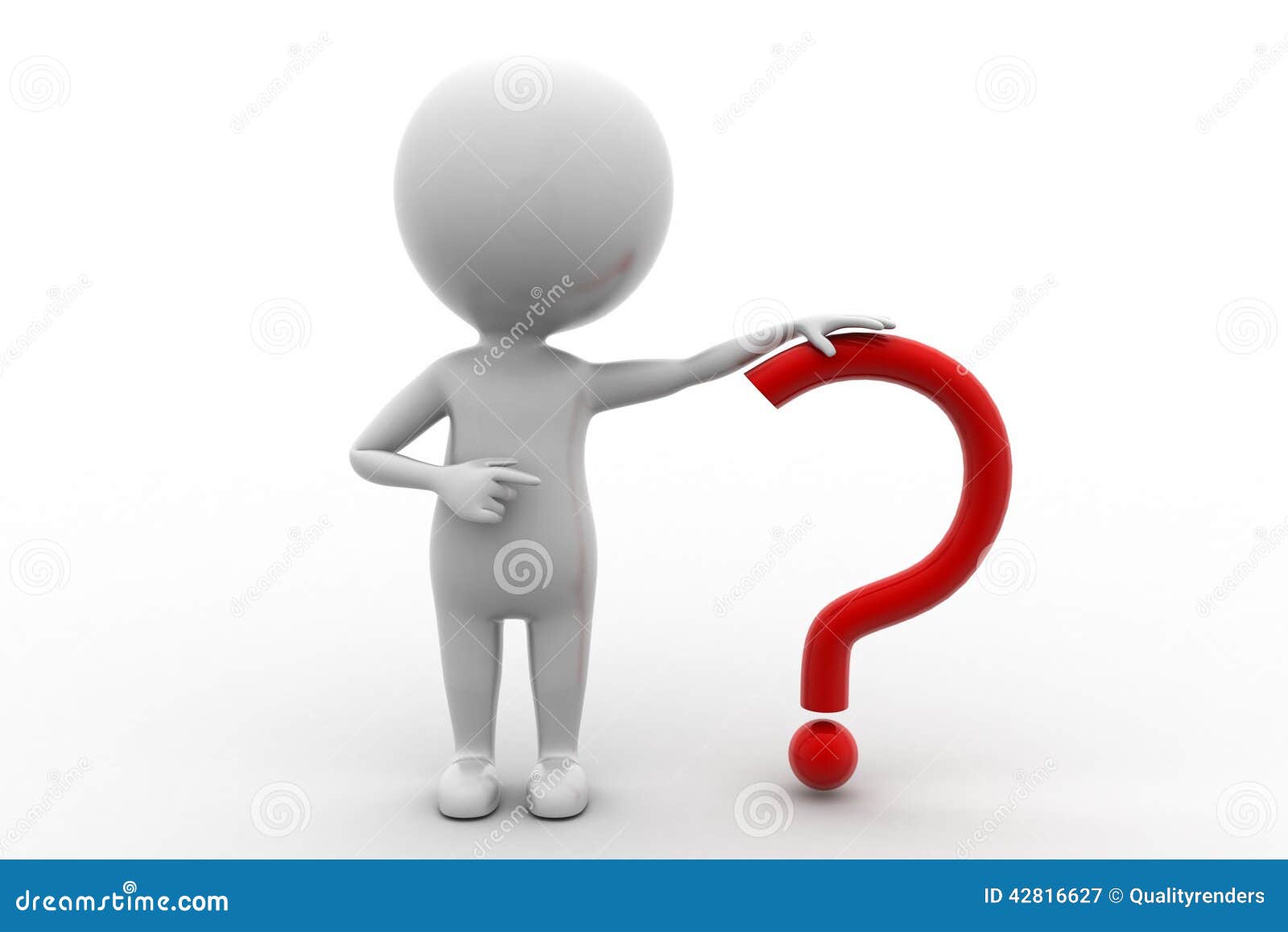 3d man question mark stock illustration. Illustration of confused ...