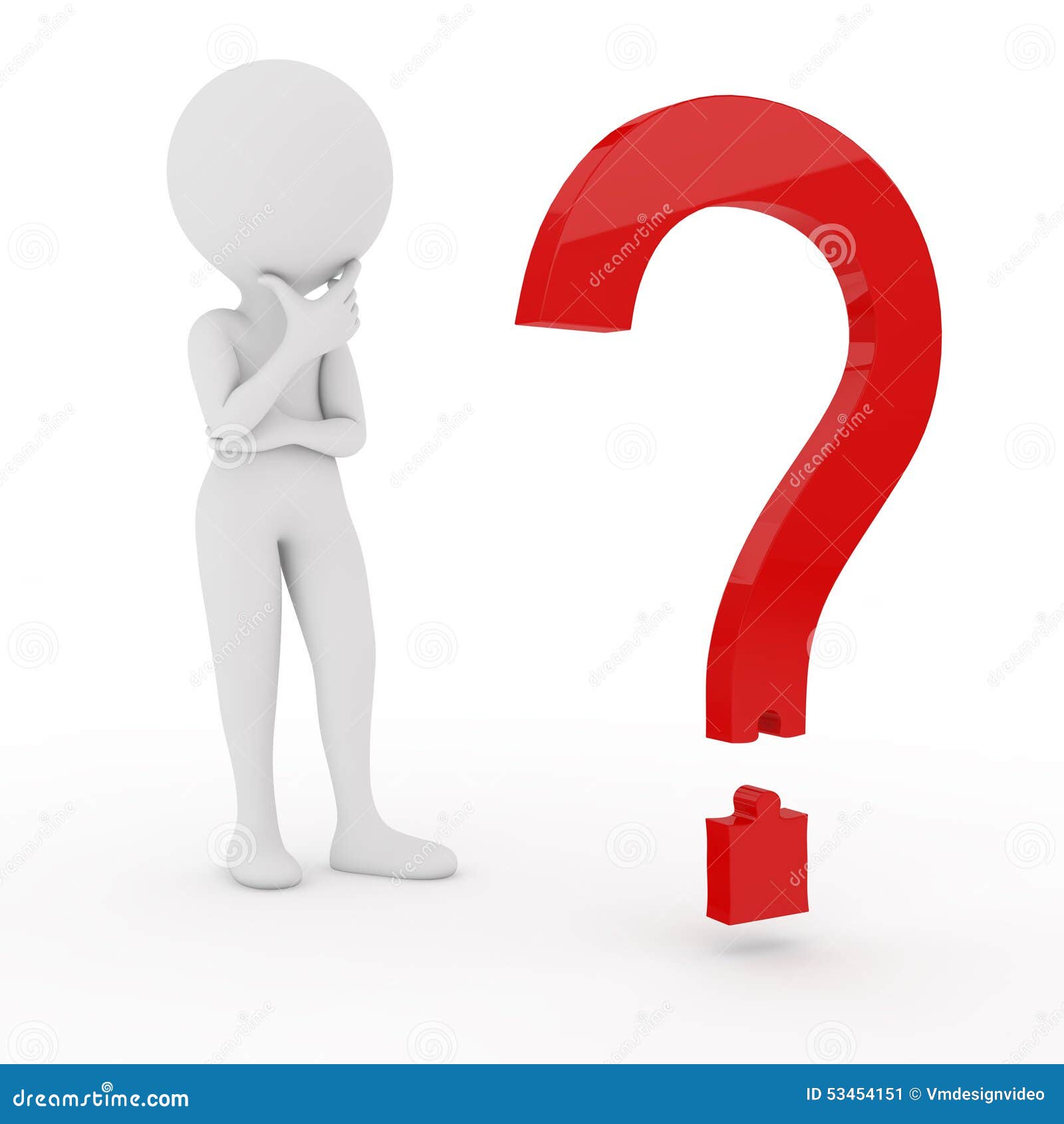 3d Man with a Question Mark Stock Illustration - Illustration of ...