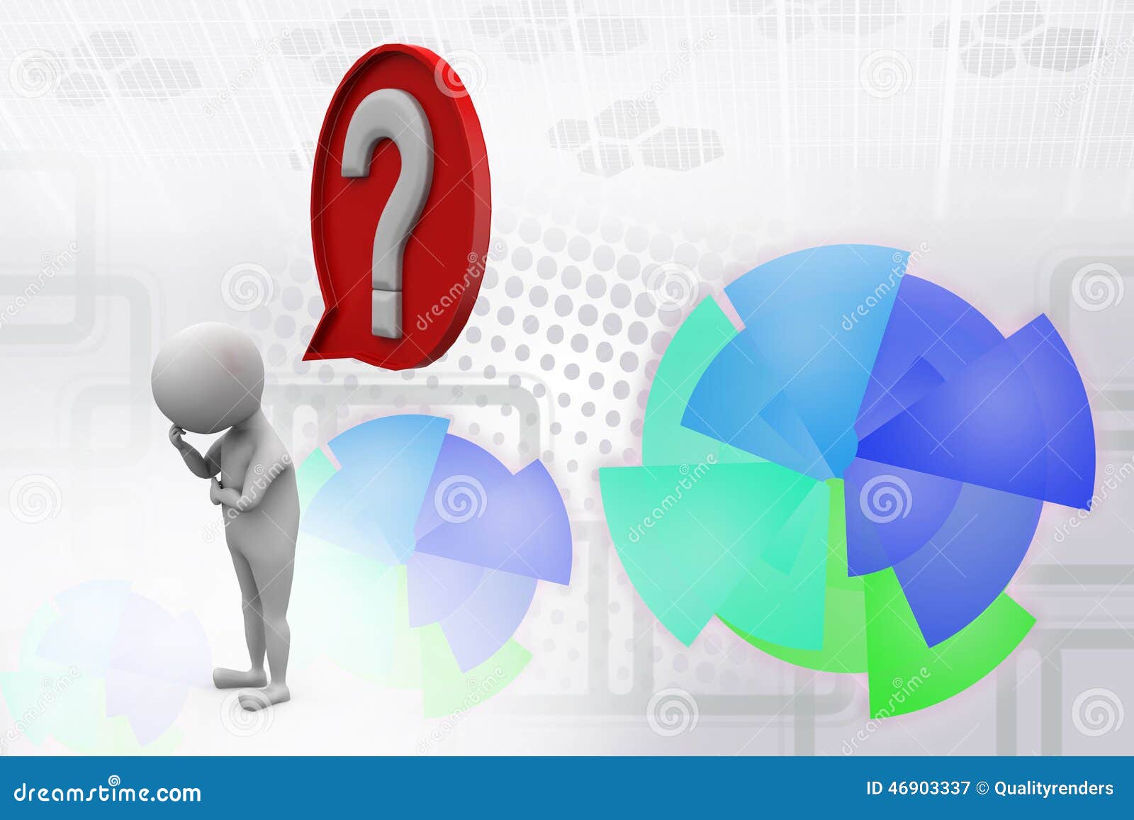 3d Man Question Mark in Speech Bubble Illustration Stock Illustration ...