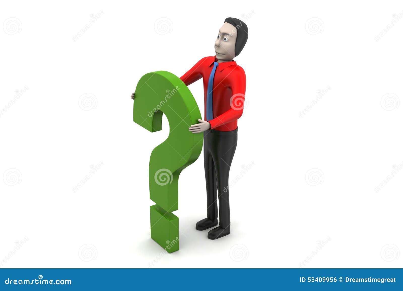 3d man with question mark stock illustration. Illustration of human ...