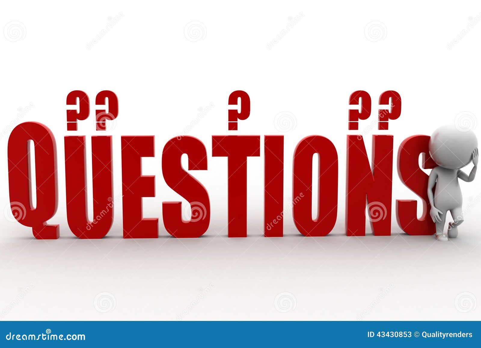 3d Man Questions stock illustration. Illustration of graphics - 43430853