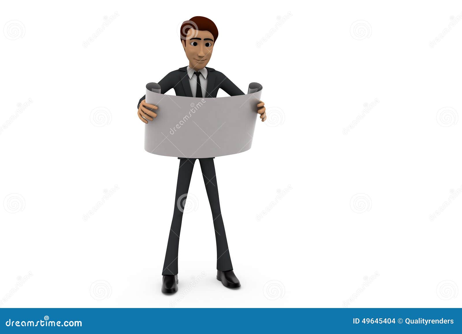 3d man read scroll concept stock illustration. Illustration of brown ...