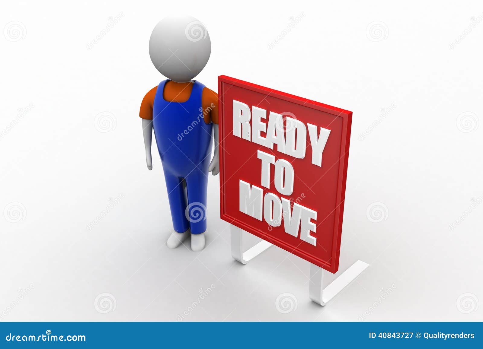 3d Man With Ready To Move Illustration Stock Illustration ...
