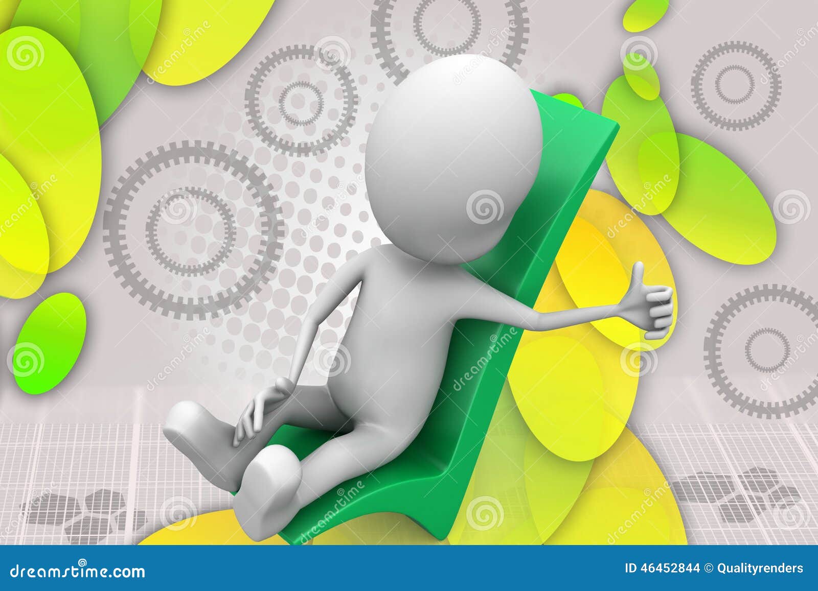 3d Man Relaxing on Right Sign Illustration Stock Illustration ...