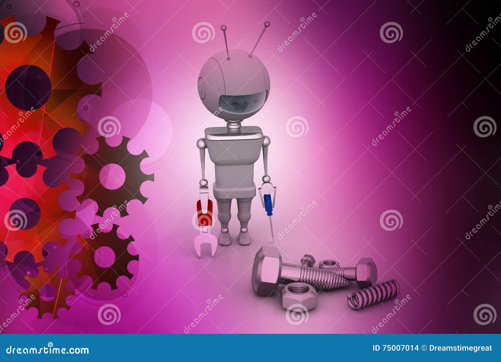 3d Man with Repairing Concept Stock Illustration - Illustration of ...