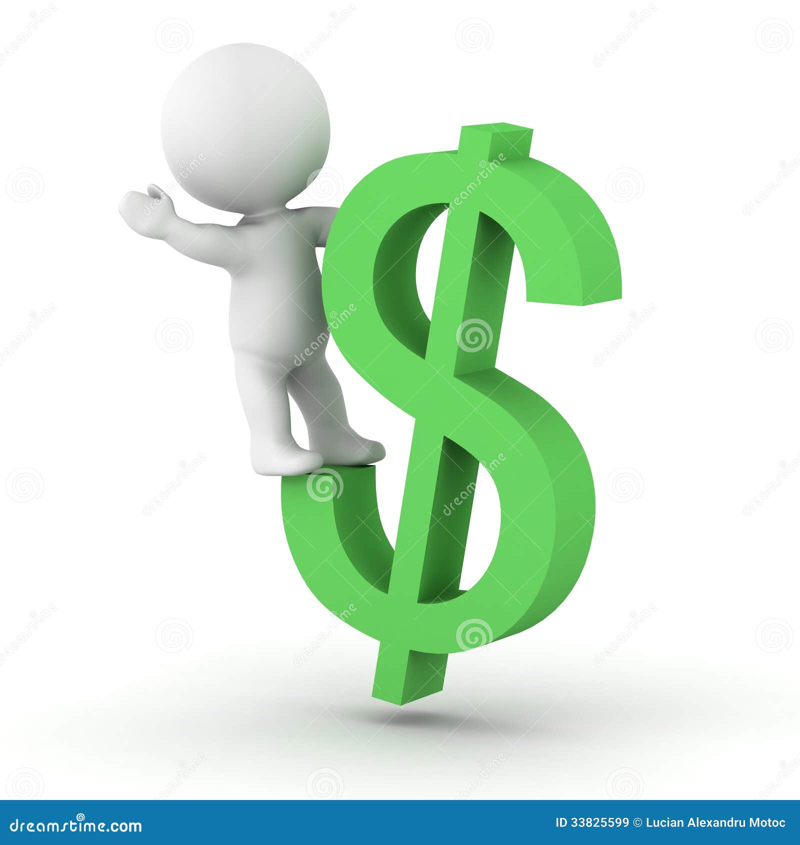 3D Man Riding Dollar Symbol Stock Illustration - Illustration of sign ...