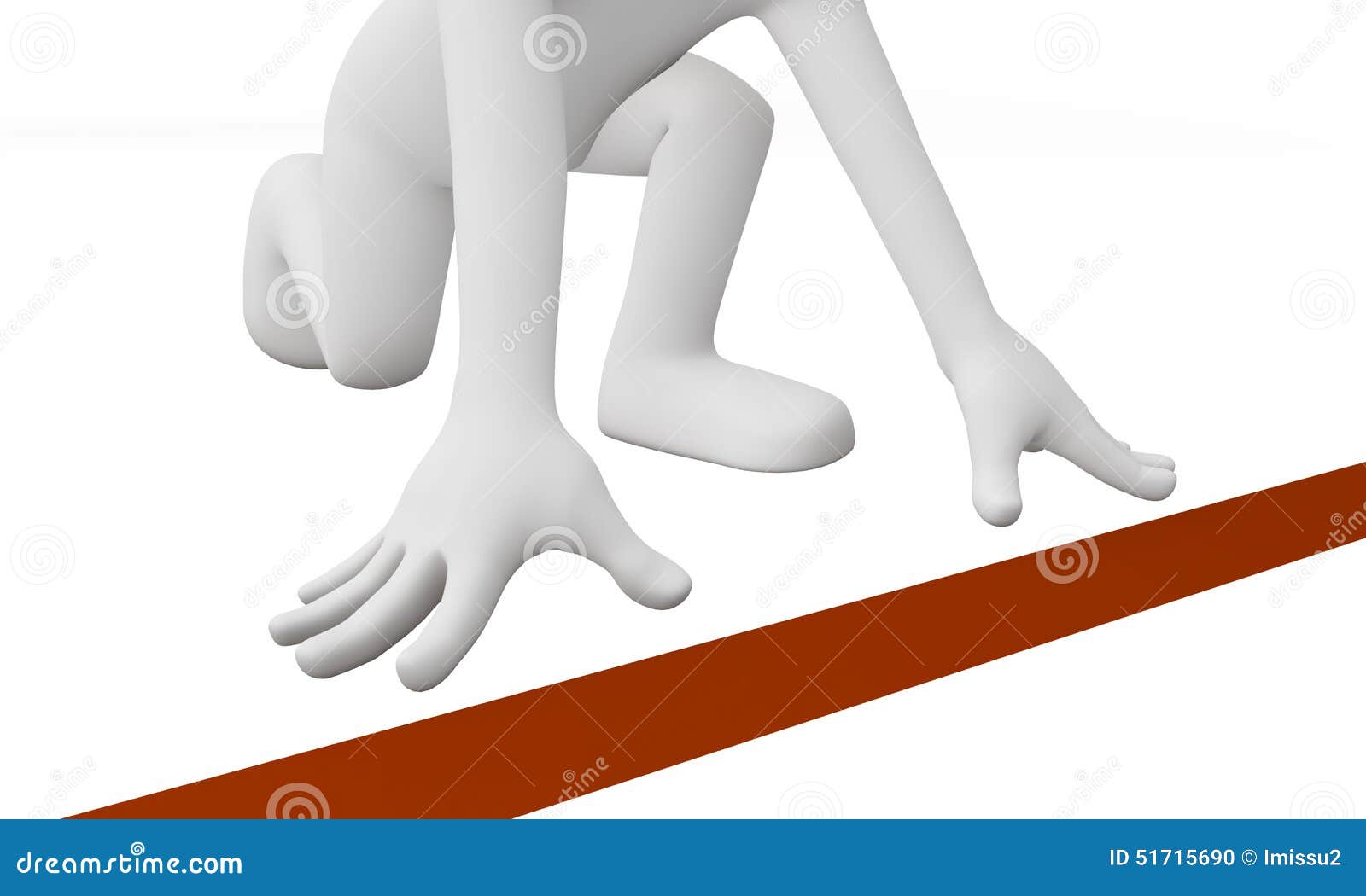 3d Man Runner at Start Line Stock Illustration - Illustration of ...