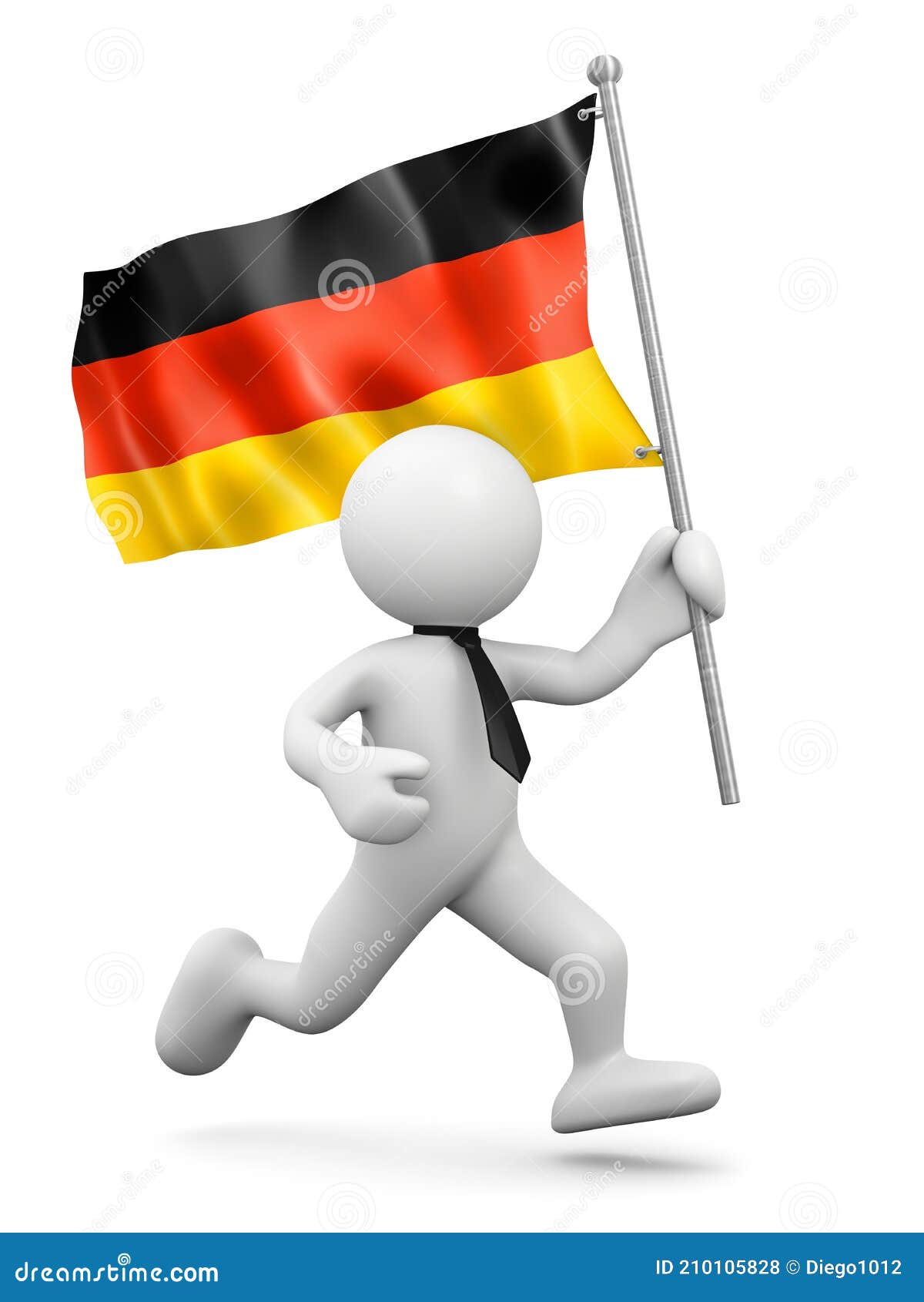 3d Man Running with German Flag Stock Illustration - Illustration of ...