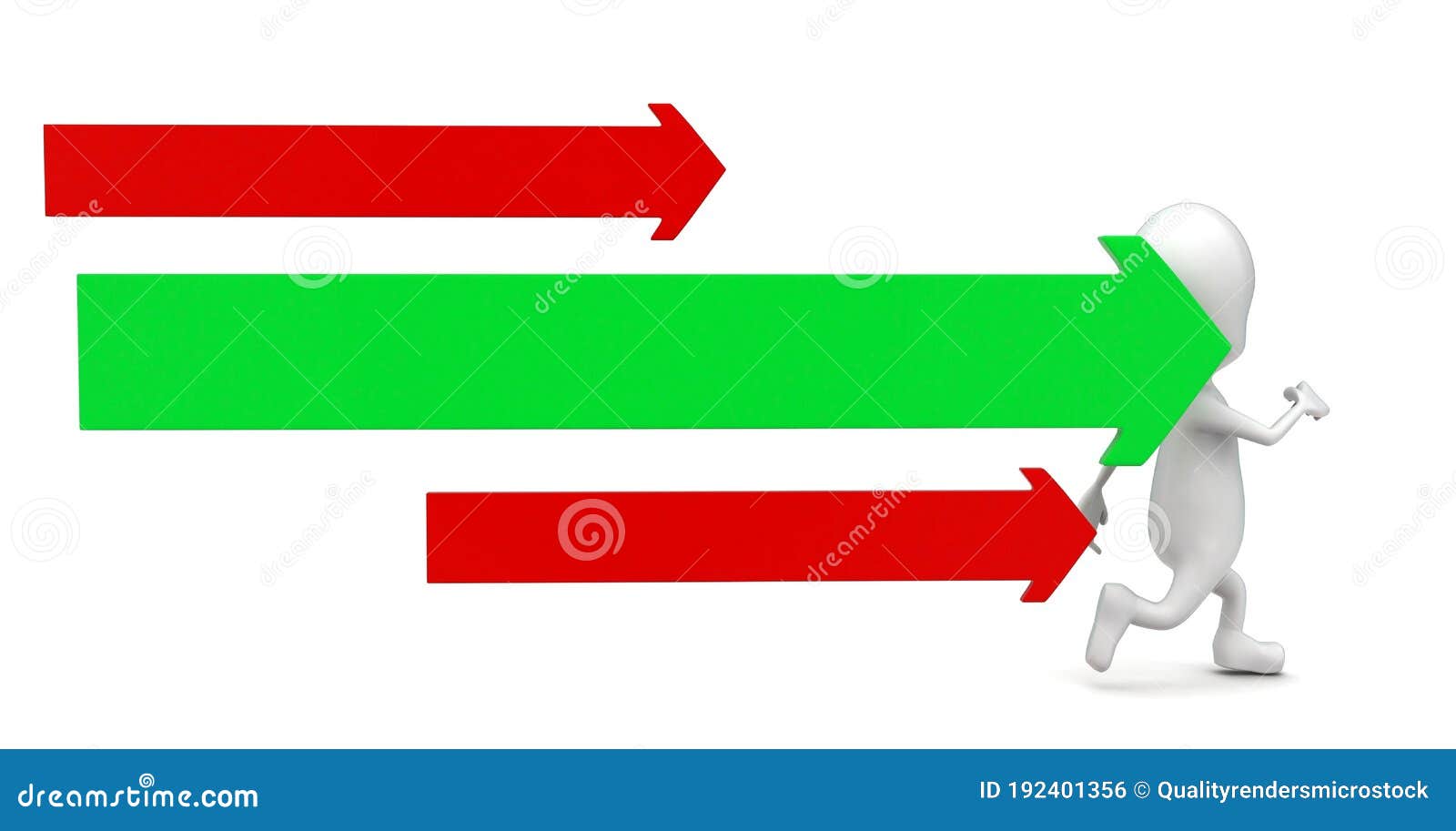 3d Man Running with Green and Red Forward Arrows Concept Stock ...