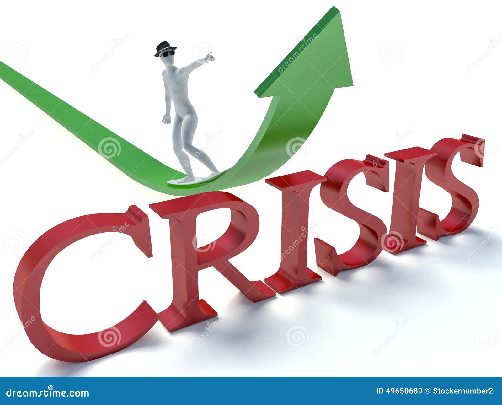 3d Man Running Over the Text Crisis. Concept of Problem Stock ...