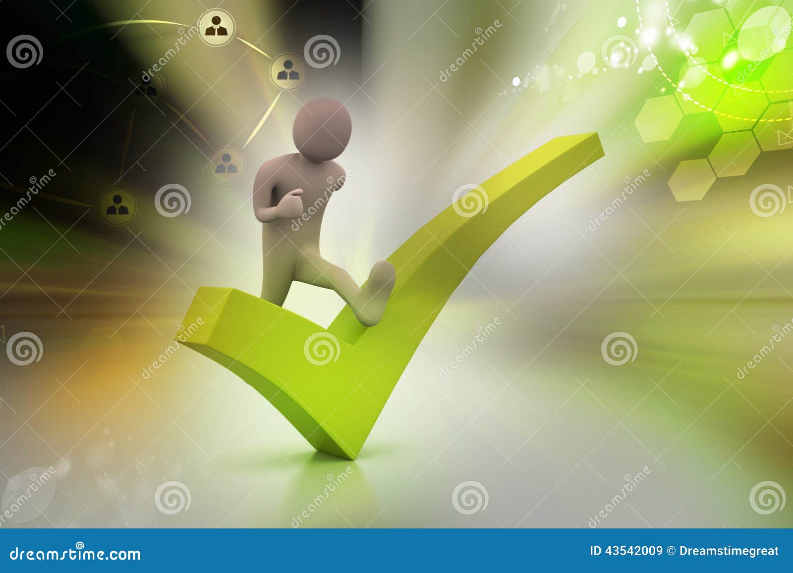 3d Man Running the Right Sign Stock Illustration - Illustration of ...