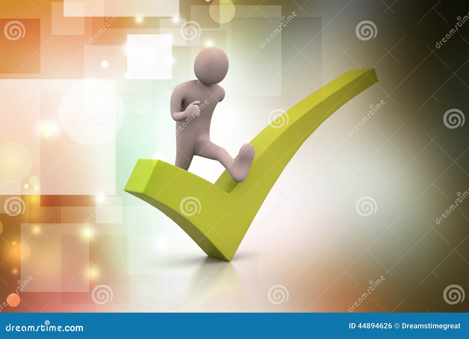 3d Man Running the Right Sign Stock Illustration - Illustration of idea ...