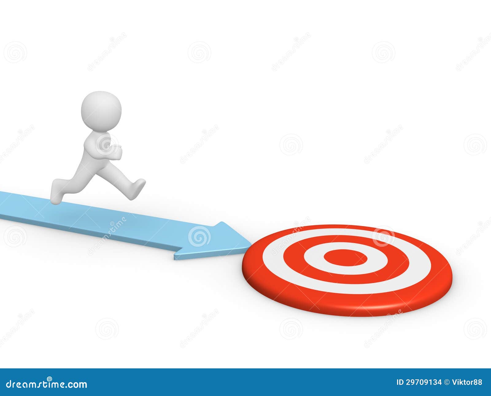 3d Man Running Toward the Target Stock Illustration - Illustration of ...
