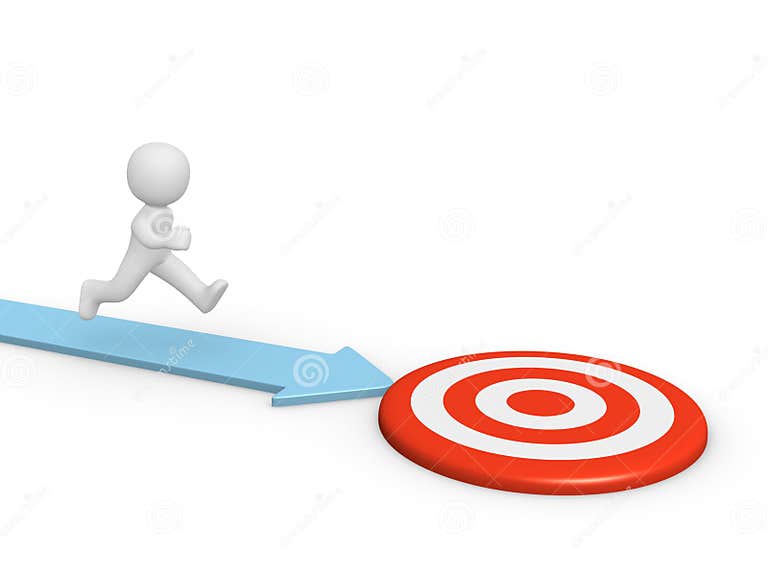 3d Man Running Toward the Target Stock Illustration - Illustration of ...