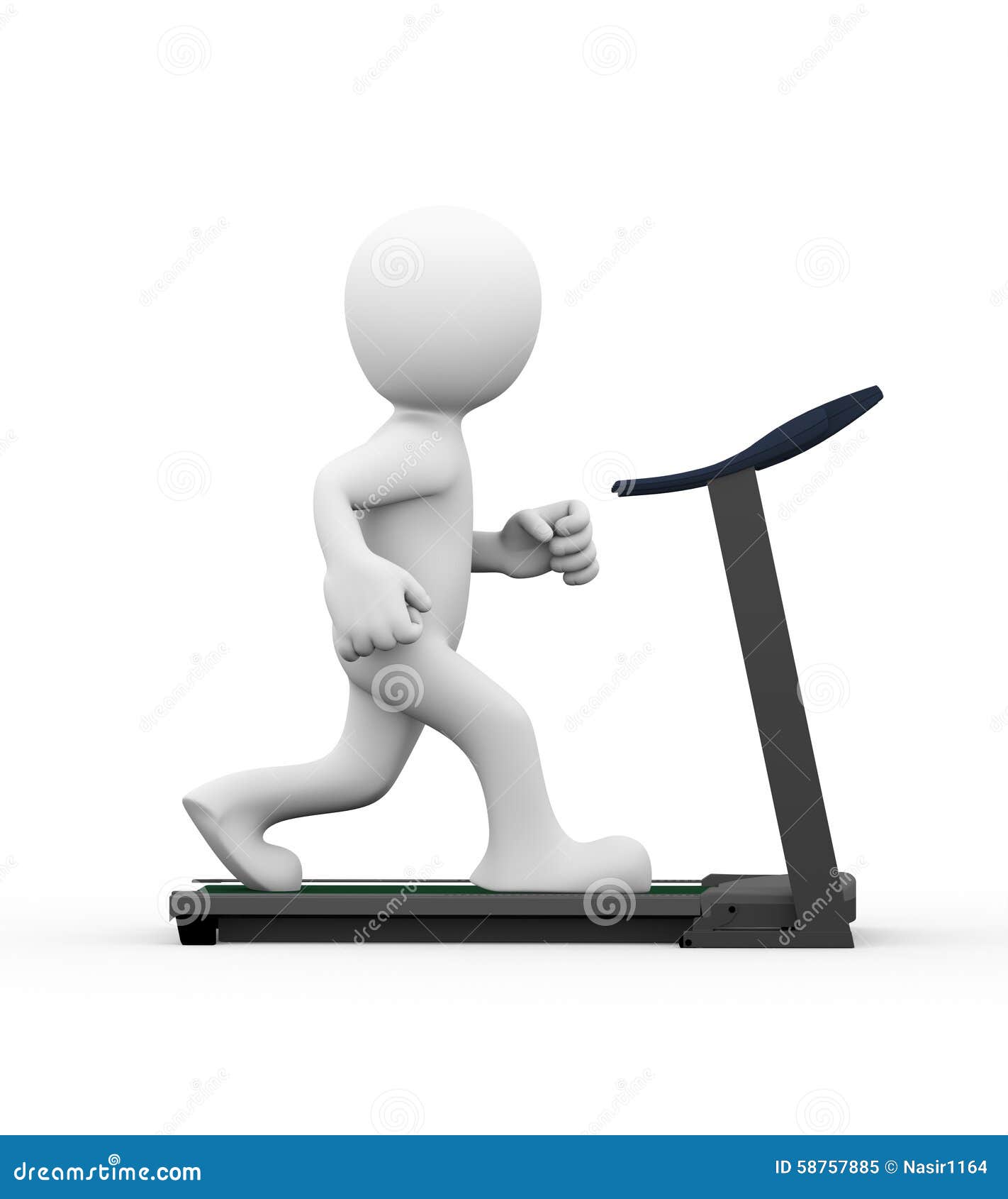 3d Man Running on Treadmill Stock Illustration - Illustration of ...