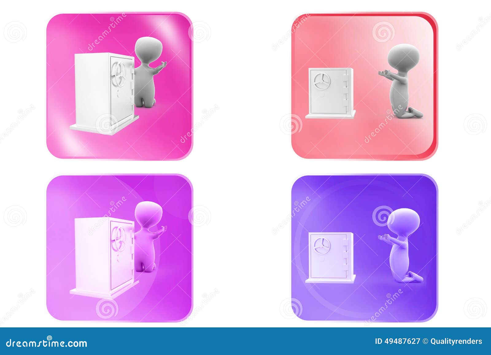 3d man safe icon stock illustration. Illustration of three - 49487627