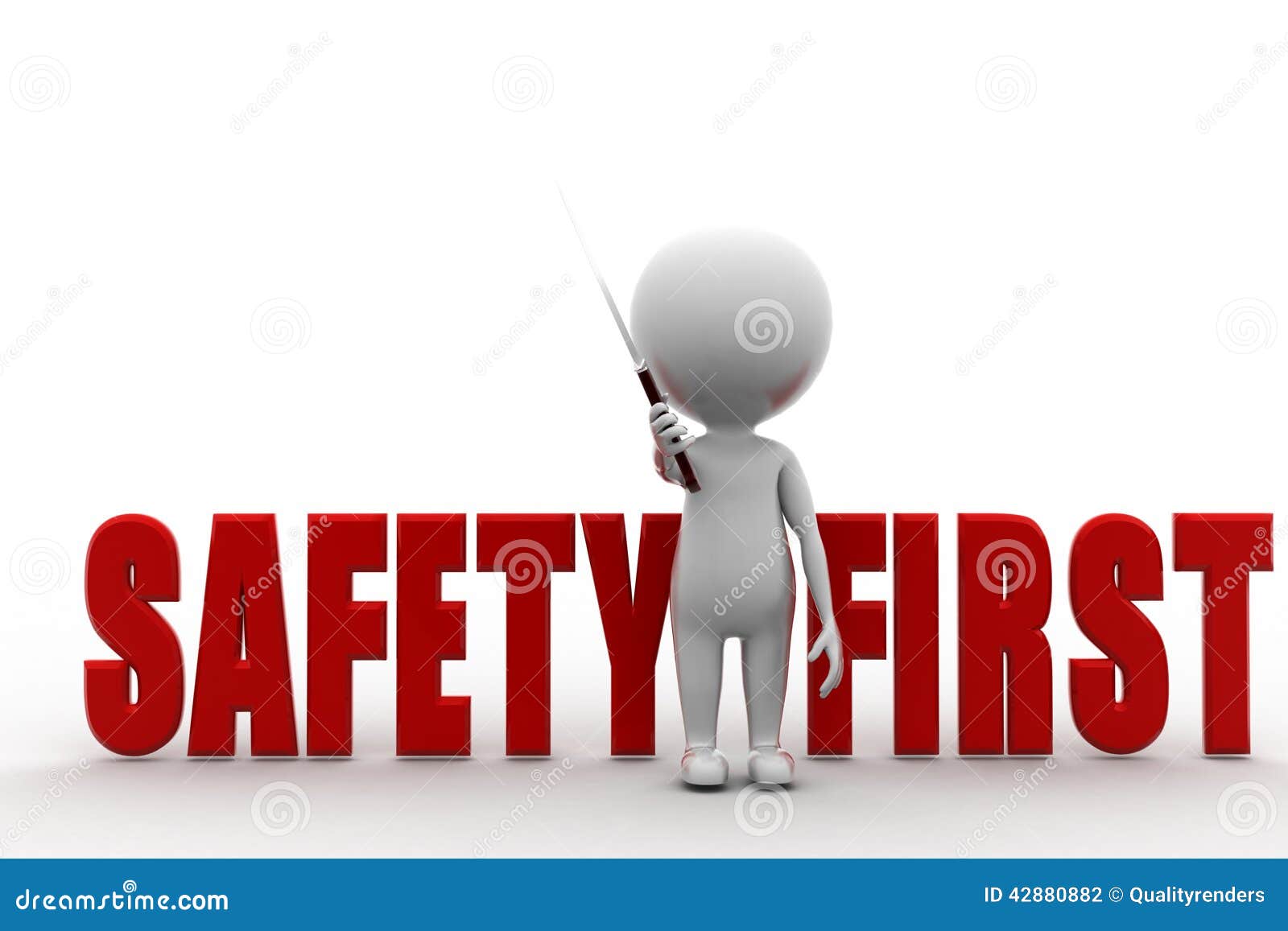 3d man safety first stock illustration. Illustration of first - 42880882