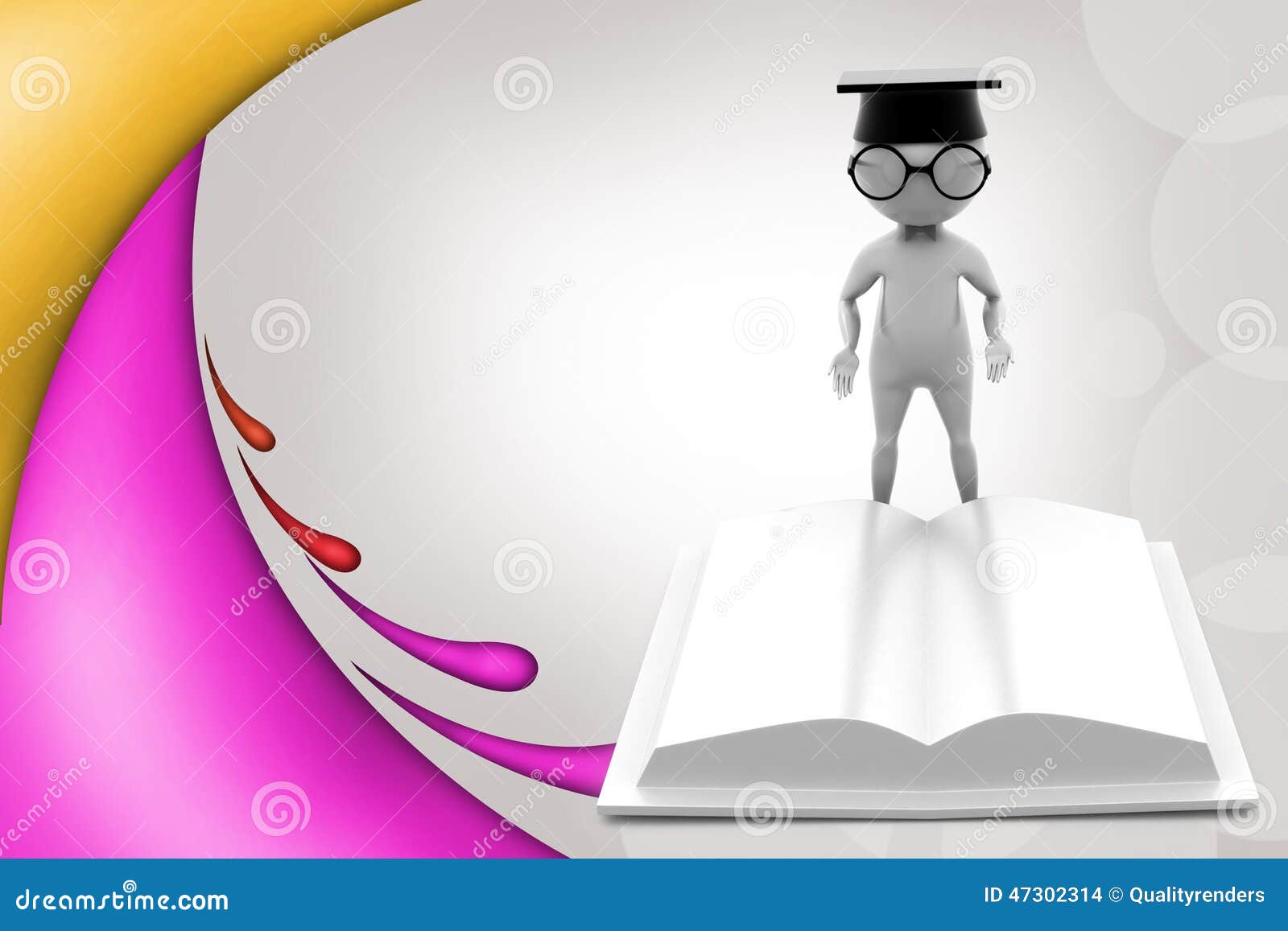 3d Man Scholar Illustration Stock Illustration - Illustration of render ...