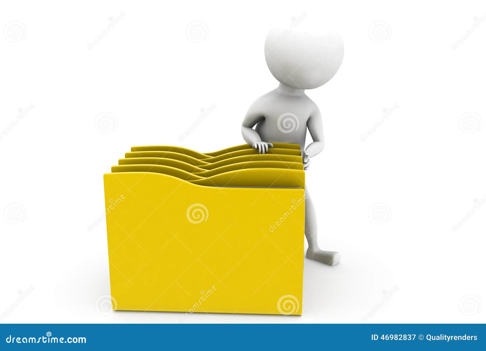 3d Man Search in Files Concept Stock Illustration - Illustration of ...