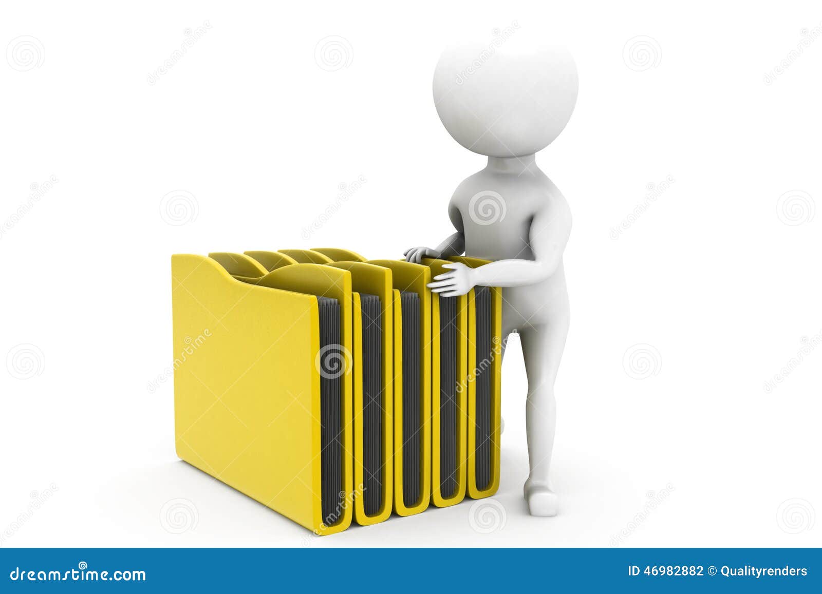 3d Man Search in Files Concept Stock Illustration - Illustration of ...