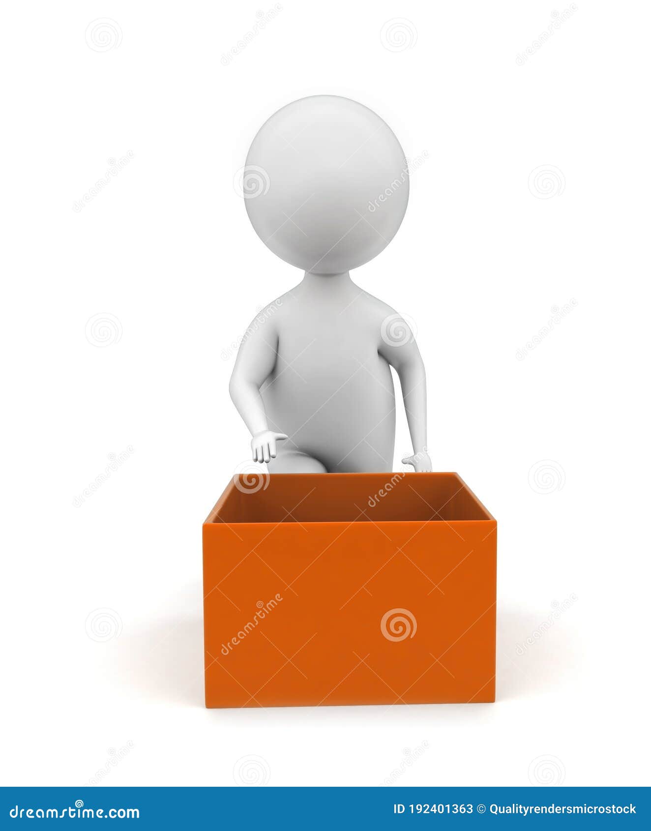 3d Man Searching Inside Box Concept Stock Illustration - Illustration ...