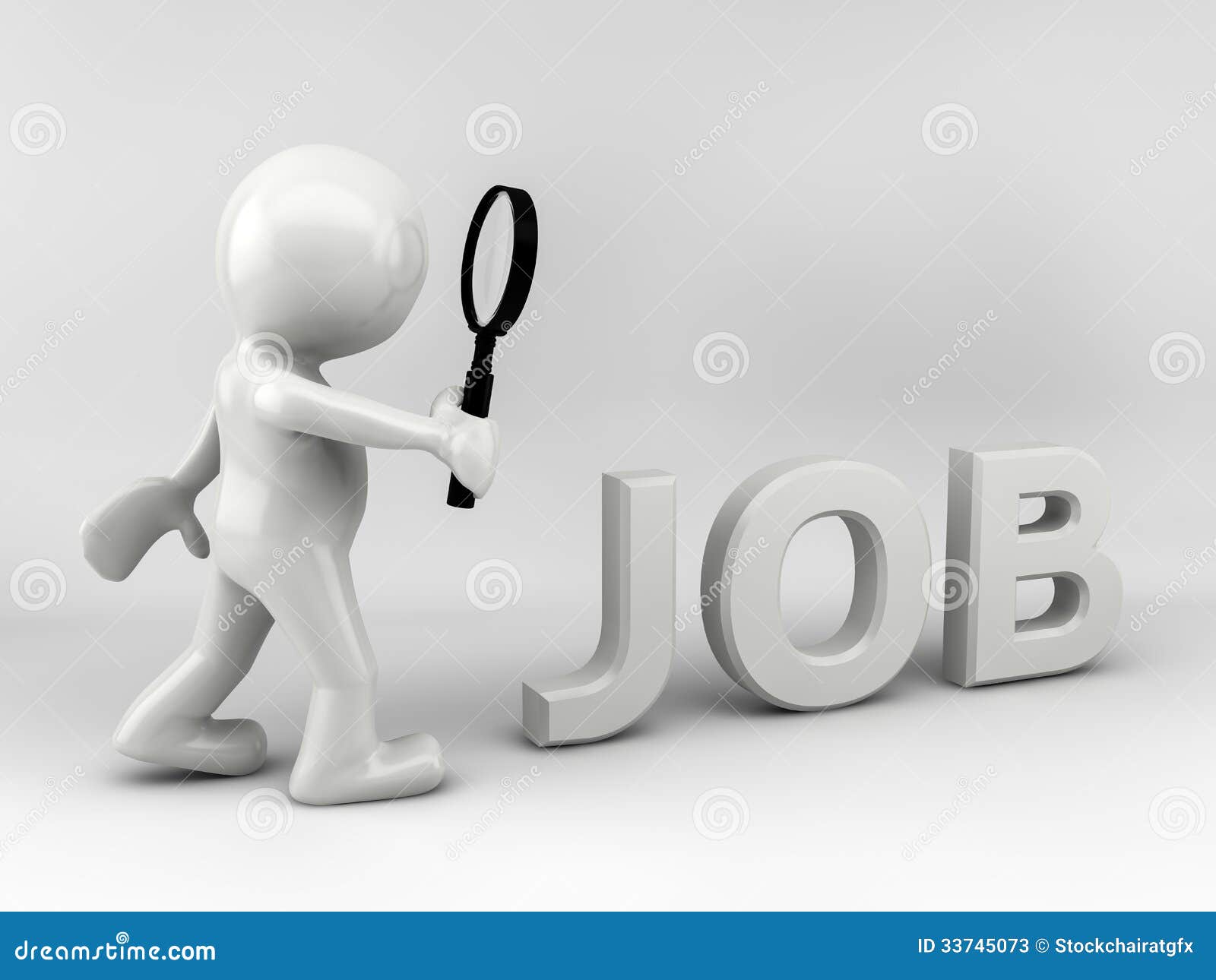3D man searching for job stock illustration. Illustration of character ...