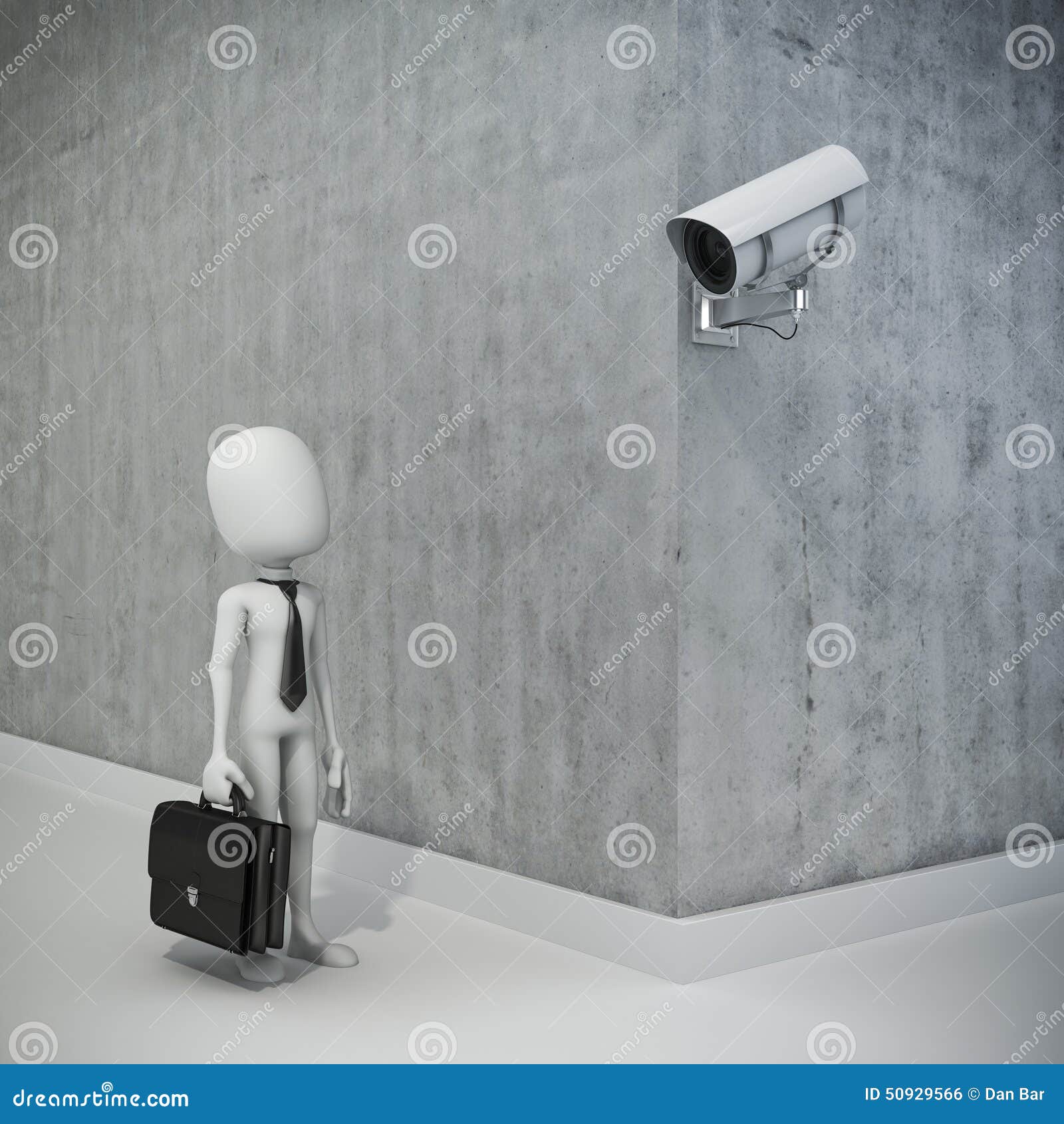 3d man and security camera stock illustration. Illustration of person ...