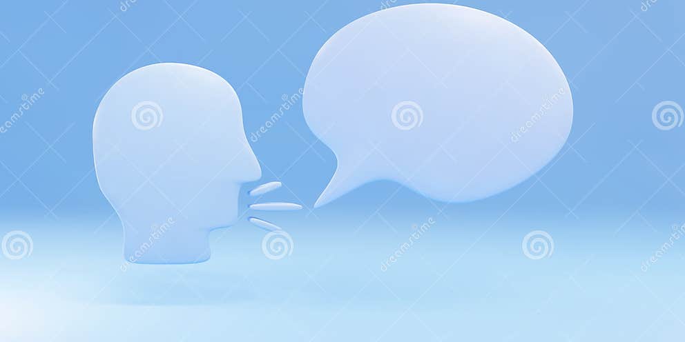 3d Man Shouting Icon Message Isolated on Blue Background. Vector ...