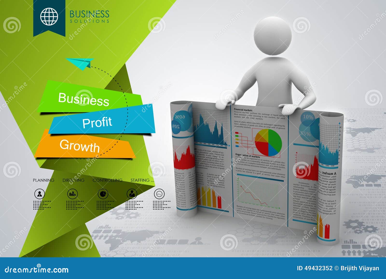 3d Man Showing the Business Report Stock Illustration - Illustration of ...