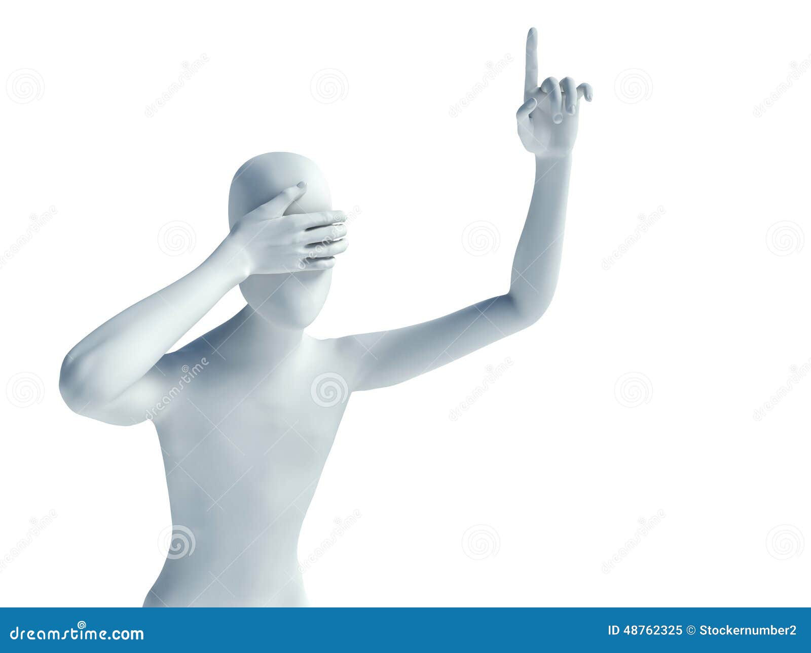 3d man showing a side stock illustration. Illustration of looking ...