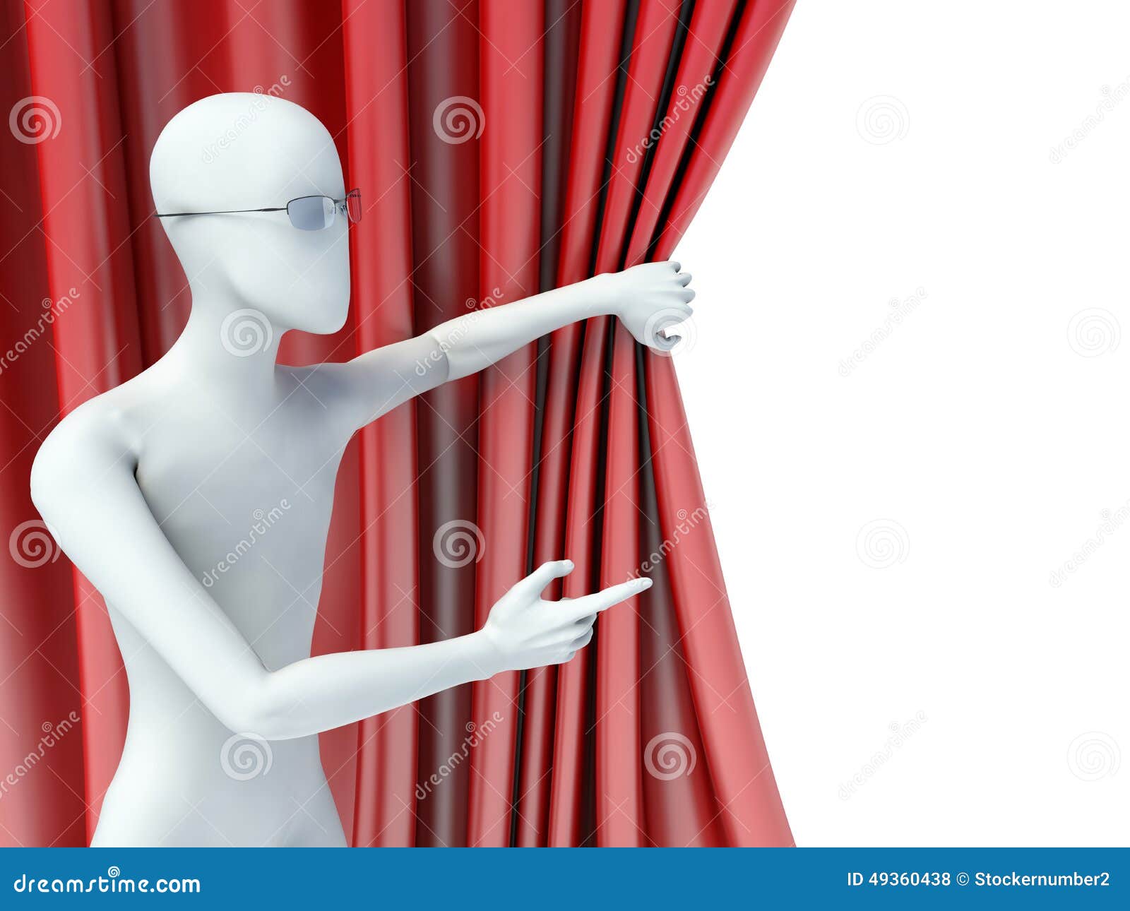 3d man showing a side stock illustration. Illustration of blind - 49360438